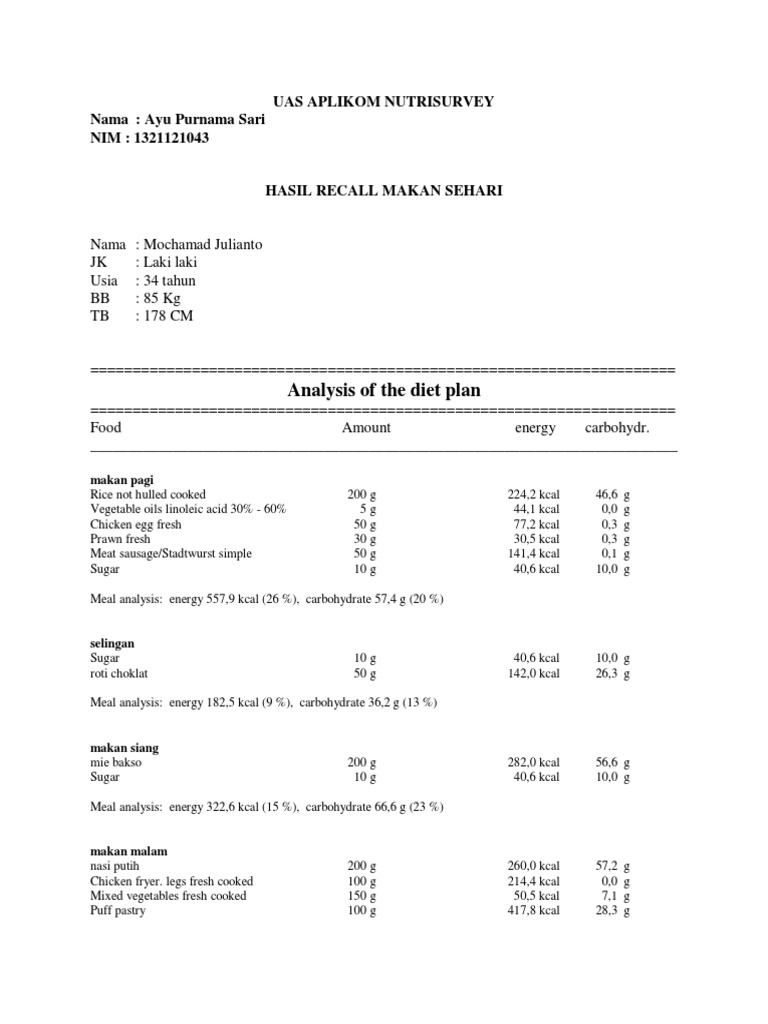 Uas Aplikom Nutrisurvey | PDF | Magnesium | Nutrients