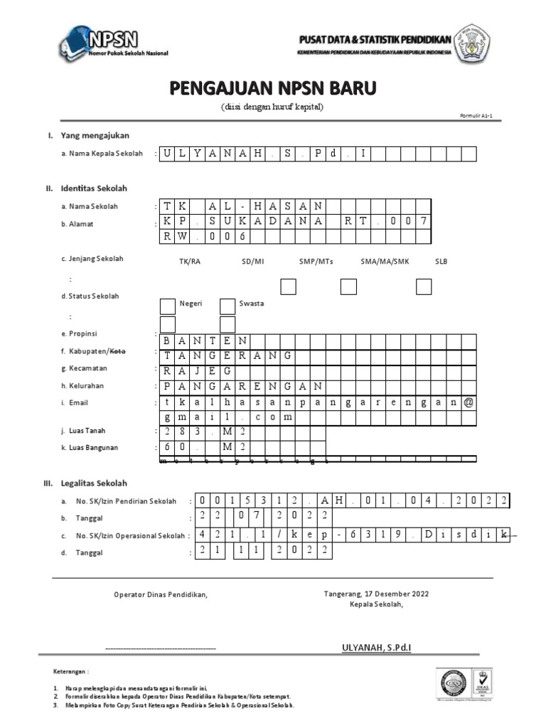 Formulir A.2.1 | PDF