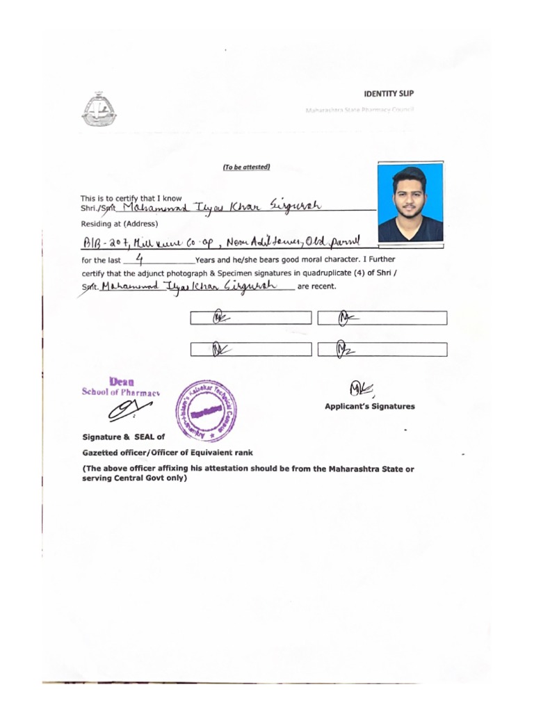 Identity Slip | PDF