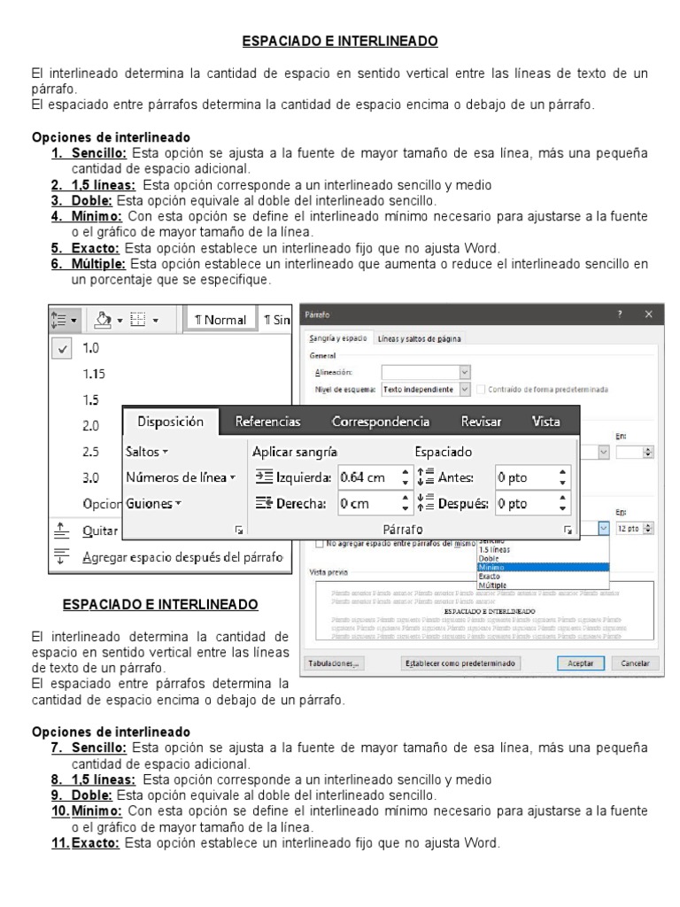 Espaciado e Interlineado | PDF