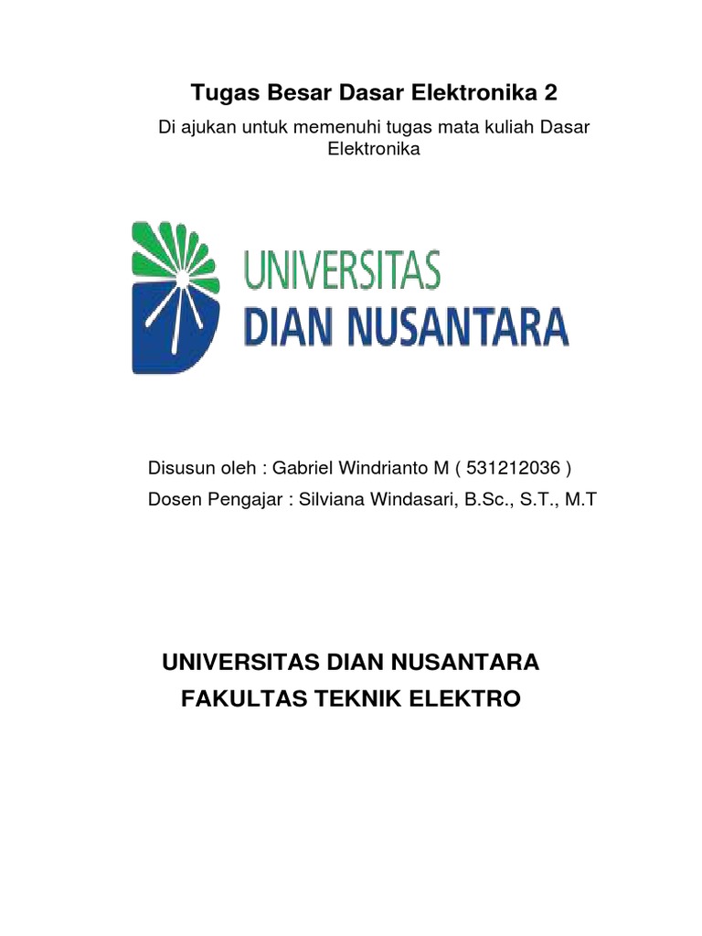 TB DE2 Gabriel Windrianto M (531212036) | PDF