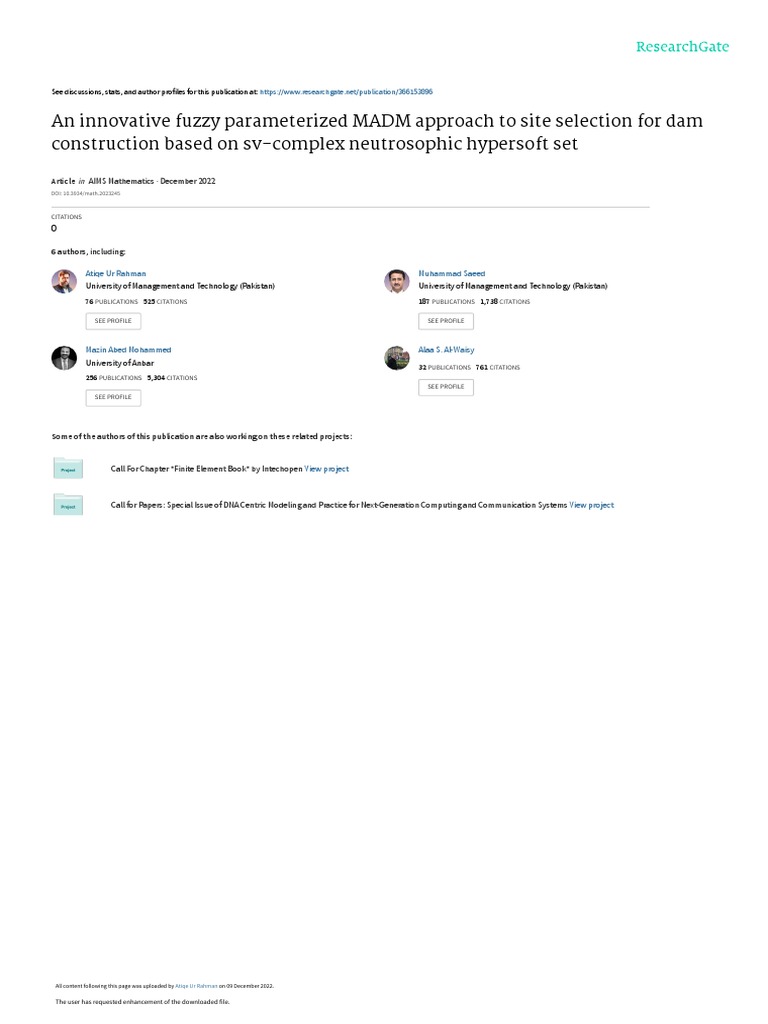 An Innovative Fuzzy Parameterized MADM Approach To Site Selection For ...