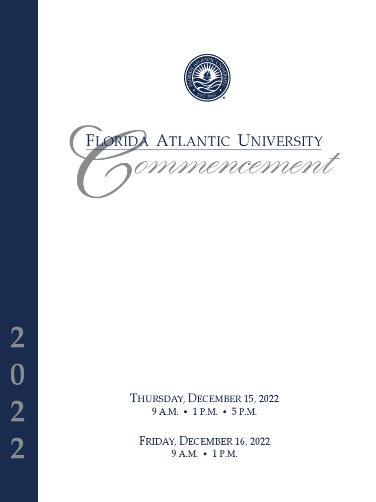Fall 22 Commencement Program | PDF | Educational Stages | Academia