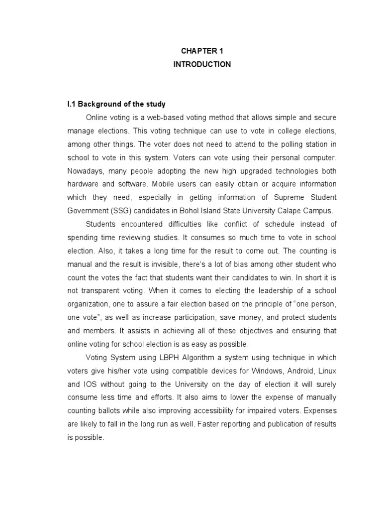 Problem Background Chapter 1. Finall | PDF | Electronic Voting | Voting
