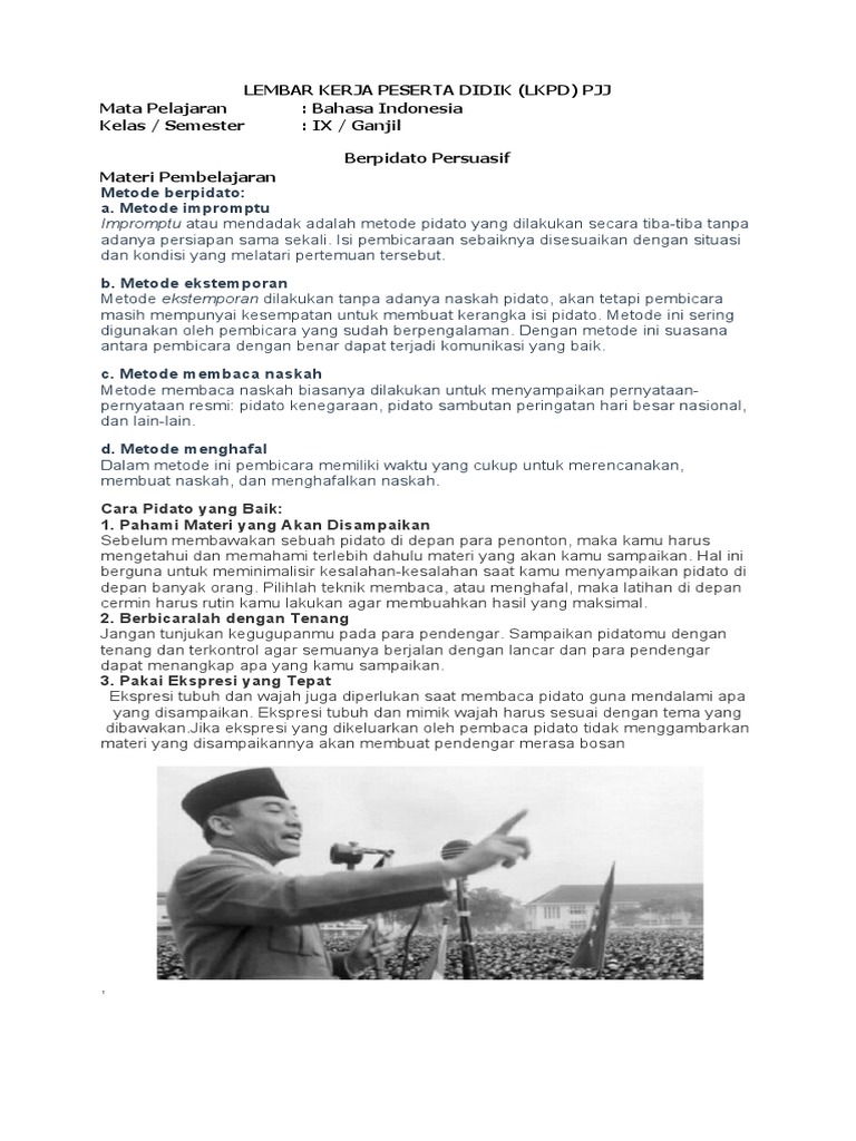 LKPD Berpidato | PDF