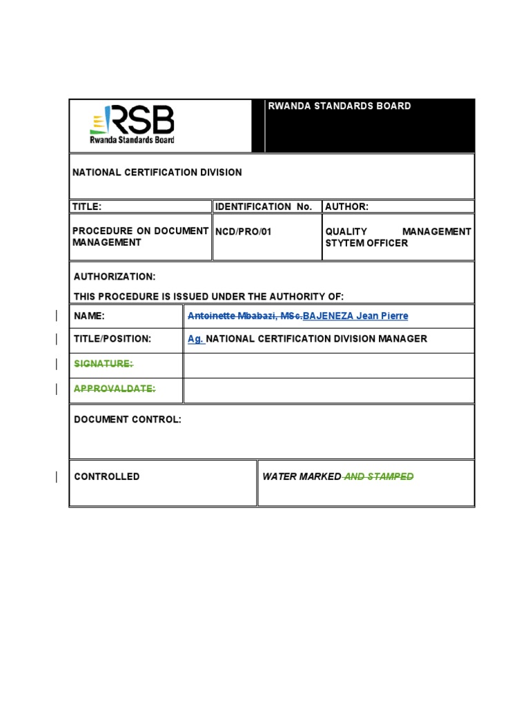 Procedure On Document Management | PDF | Audit | Communication