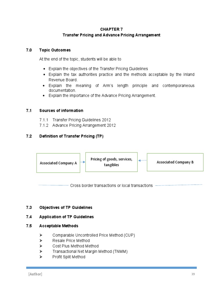 Note 7 - Transfer Pricing & APA | PDF