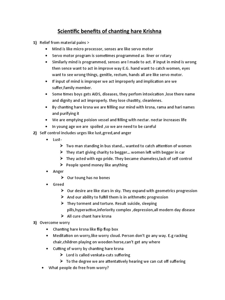 03 - Scientific Benefits of Chanting Hare Krishna | PDF | Psychology ...