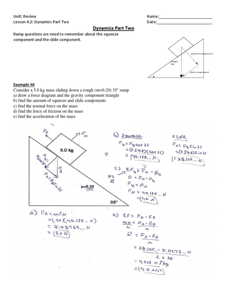 Dynamics of Inclined Planes and Forces | PDF | Friction | Tension (Physics)