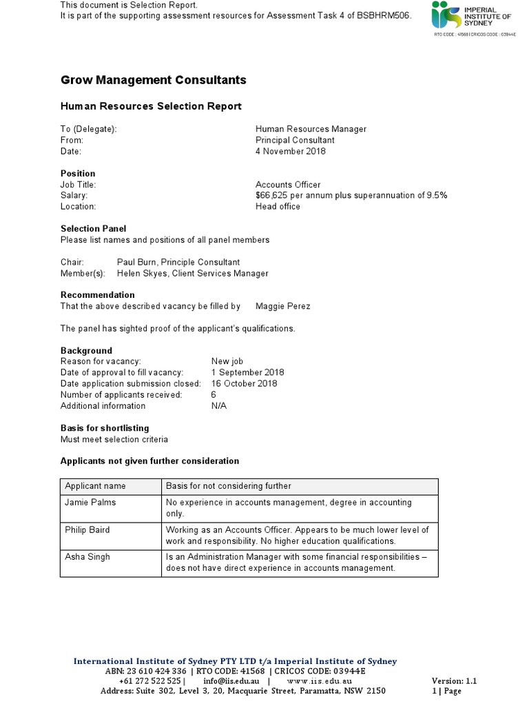 Selection Report Pdf Accounting Data