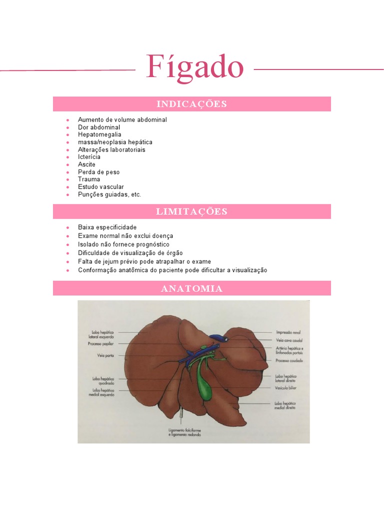 Sinais clínicos e achados ultrassonográficos do fígado | PDF | Fígado ...