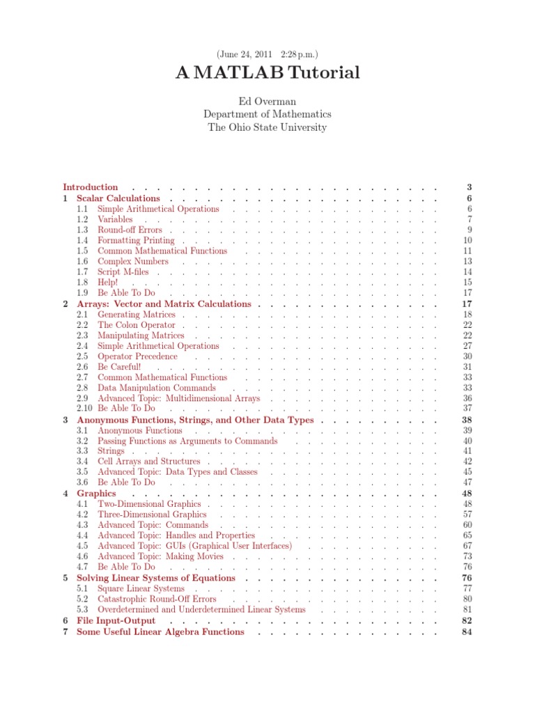 Matlab Tutorials | PDF