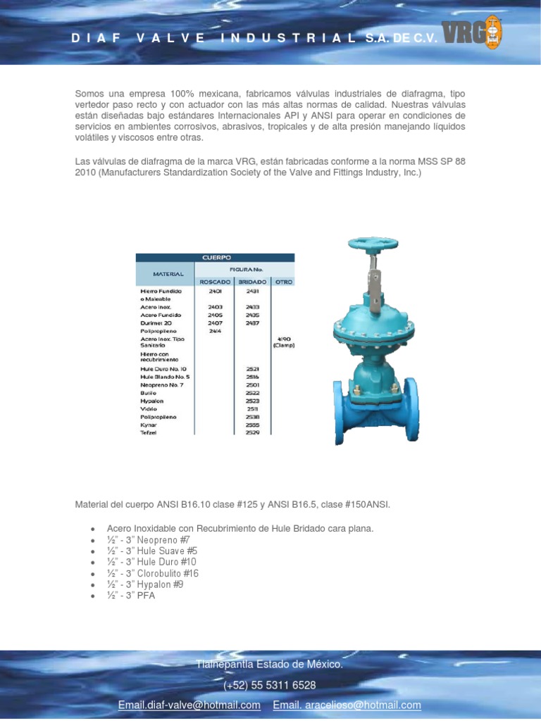 Diaf Valve Industrial S.A.Dec.V.: Tlalnepantla Estado de México. (+52 ...