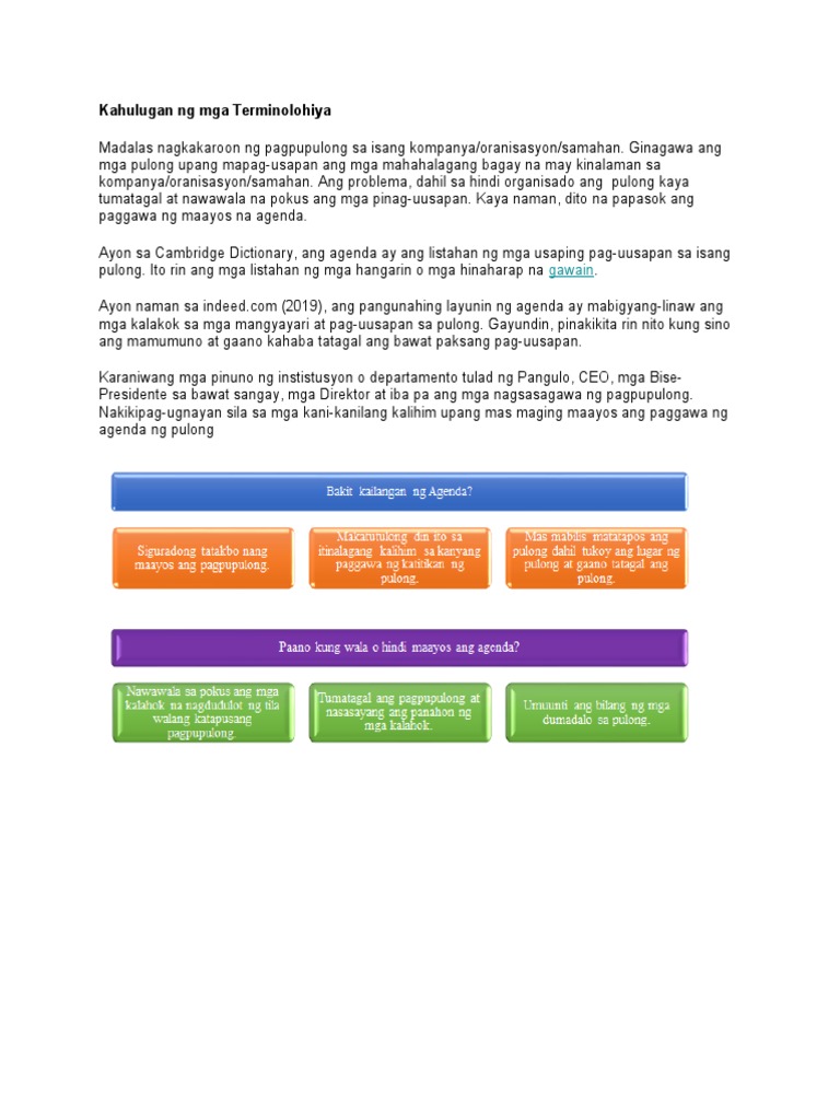 Filipino 5th Lesson Ang Pagsulat NG Agenda | PDF