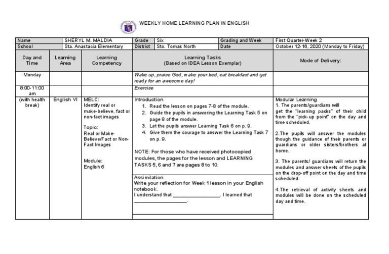 WHLP in English w2q1 | PDF | Learning | Behavior Modification