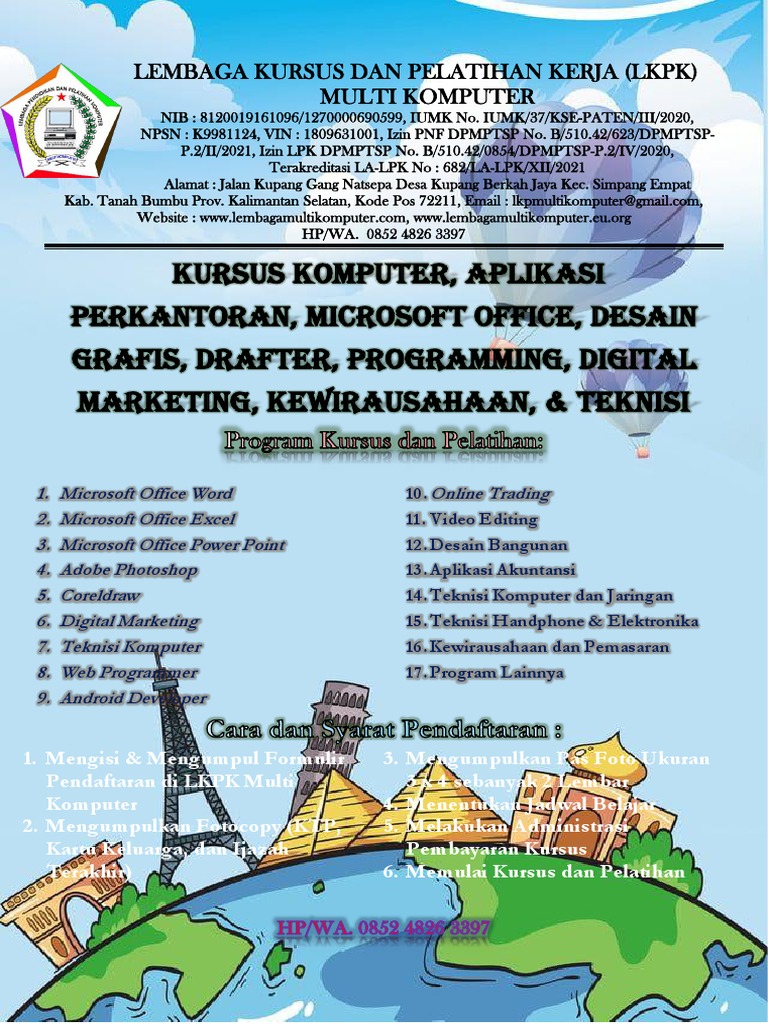 Brosur Dan Spanduk Promosi LKPK Multi Komputer 2022 | PDF