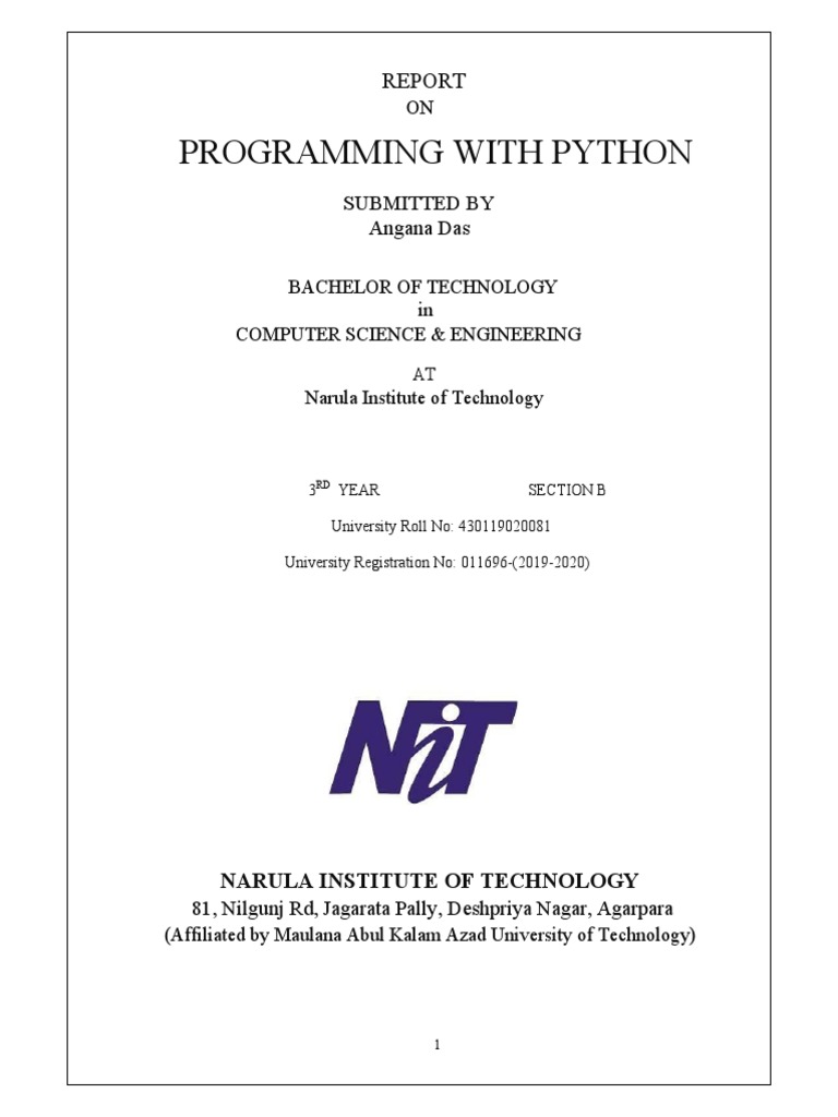 Summer Training Report | PDF | Python (Programming Language ...