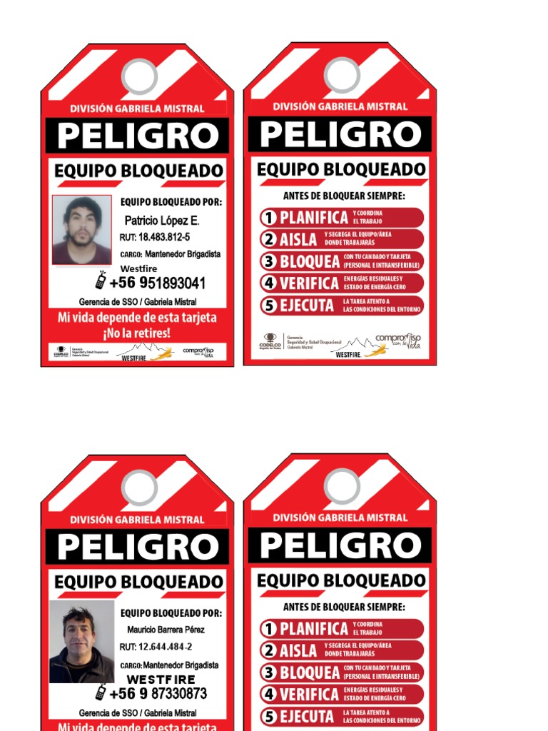 Formato Tarjeta Bloqueo | PDF