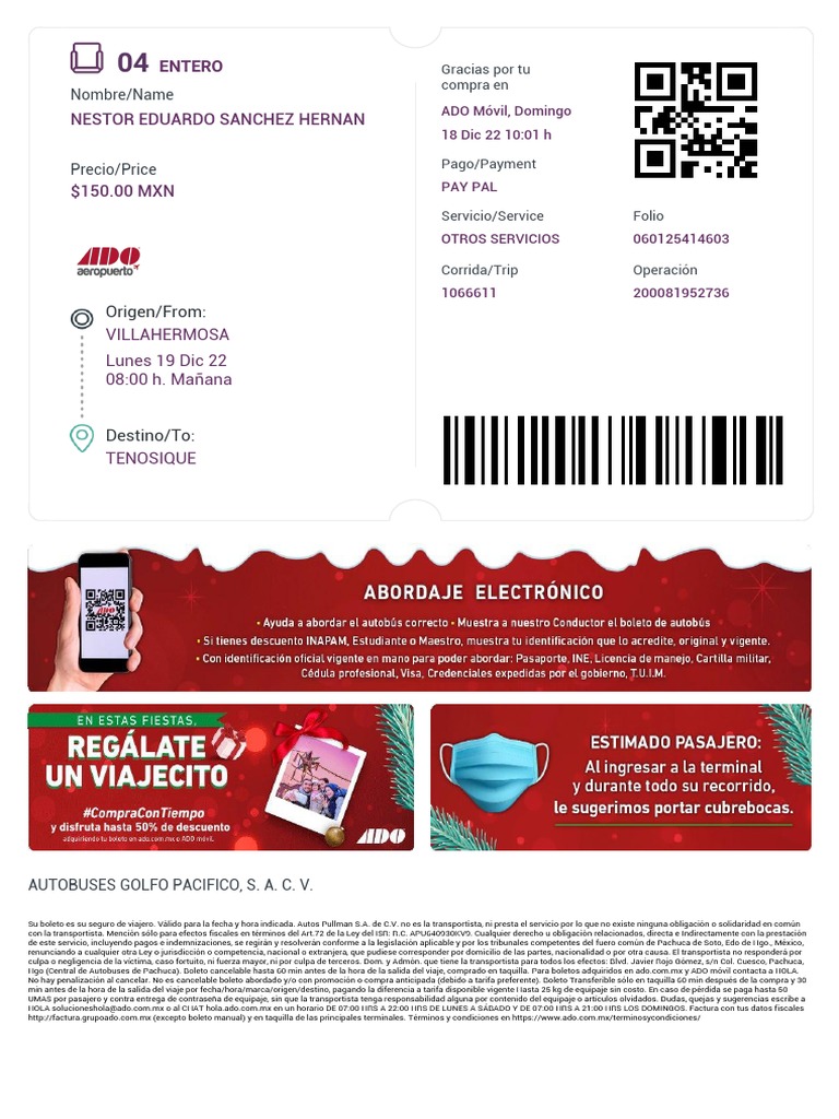 Tu Boleto ADO | PDF
