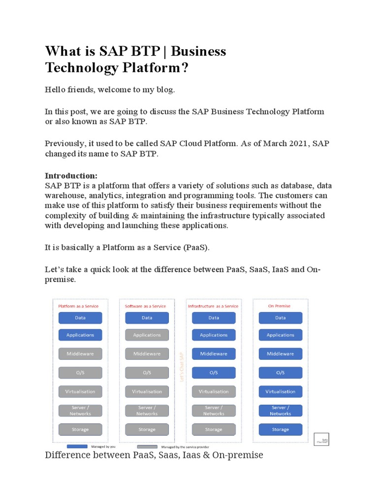 What Is SAP BTP | PDF | Platform As A Service | Software As A Service