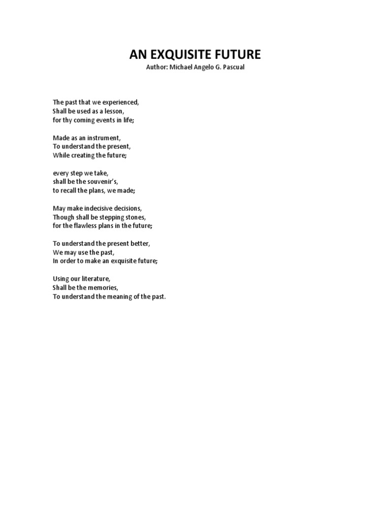 An Exquisite Future Poetry | PDF