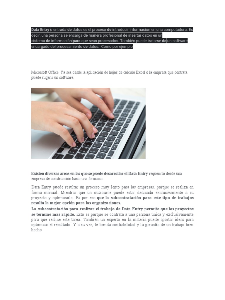 Qué es Data Entry y su importancia | PDF | Informática