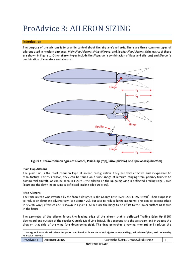ProAdvice 3 - AILERON SIZING | PDF | Aileron | Lift (Force)