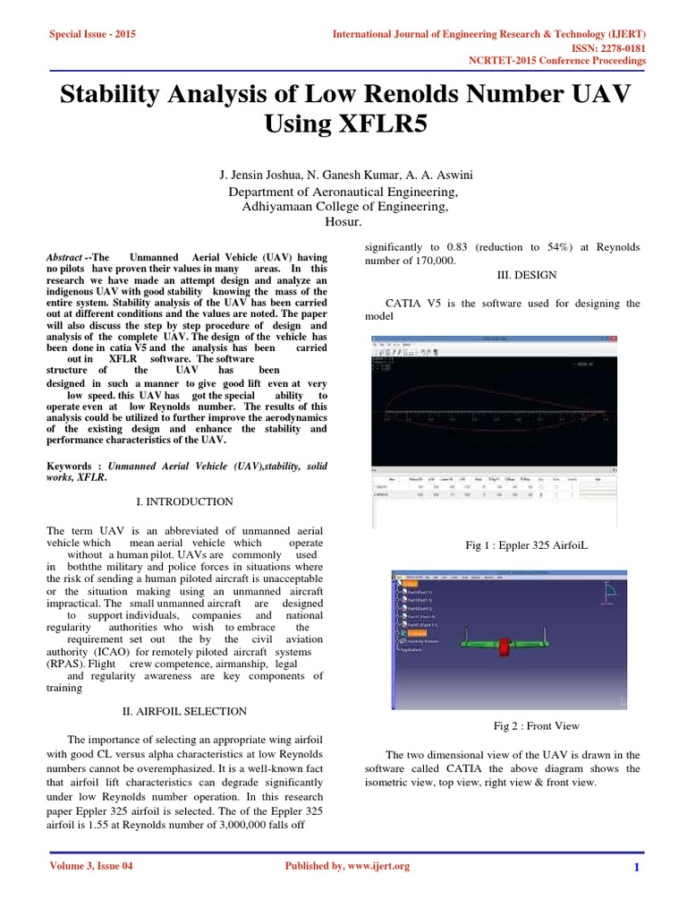 Stability Analysis of Low Renolds Number Uav Using xflr5 ...