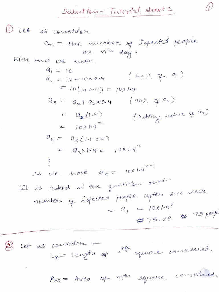 Solution - Tutorial Sheet 1 - EMAT101L - 2022-23 | PDF
