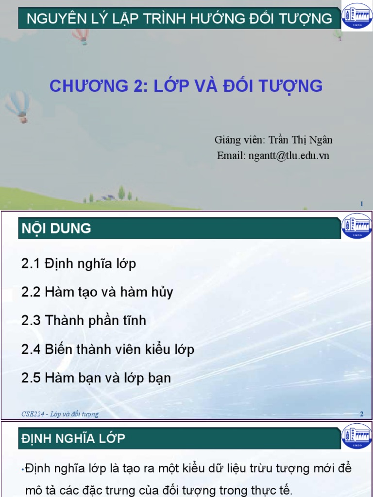 (CSE224) 02 Lop Va Doi Tuong | PDF