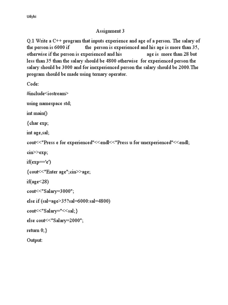 Assignment 31 | PDF | Namespace | Integer (Computer Science)