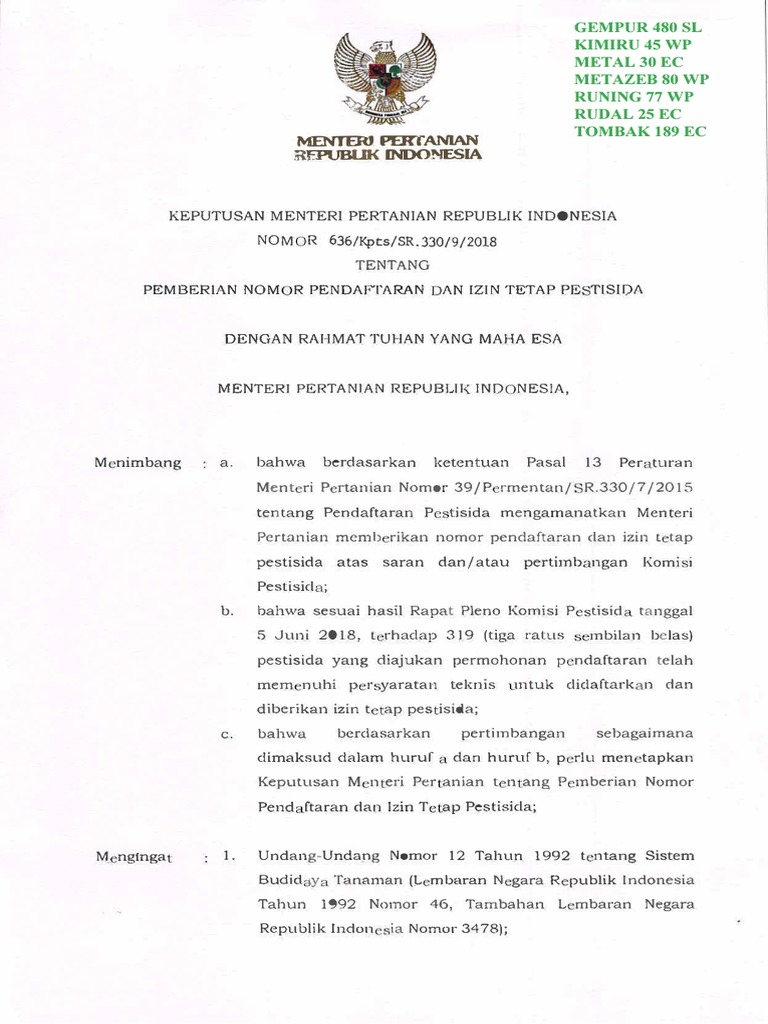 SK 636-2018 Dan 91-2019 Metazeb 80 WP | PDF