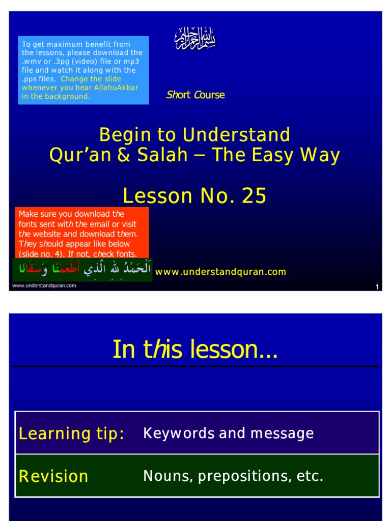 Learn Quran: Lesson 25 | PDF | Prophets And Messengers In Islam ...