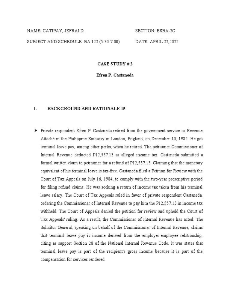 Catipay - Case Study #2 | Download Free PDF | Internal Revenue Service | Employment