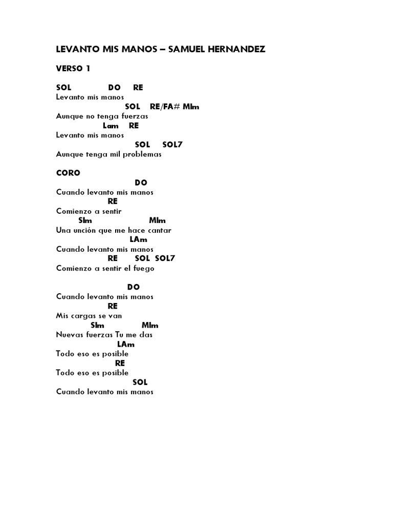 Levanto Mis Manos | PDF