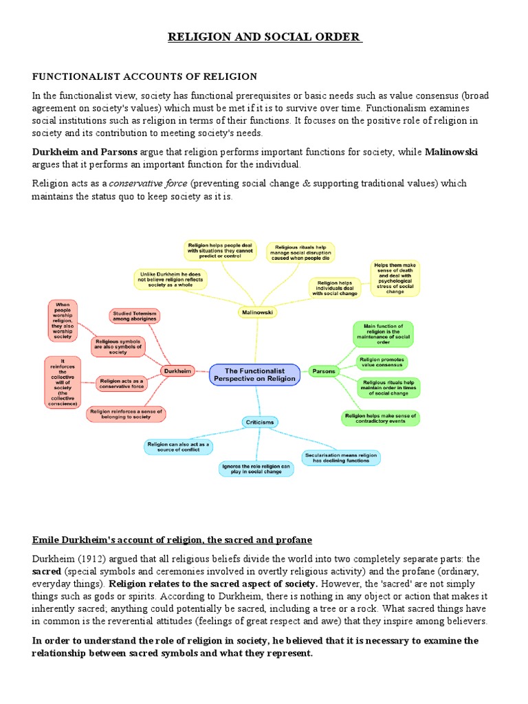 Durkheim's Functionalism and Religion | PDF | Émile Durkheim | Sociology