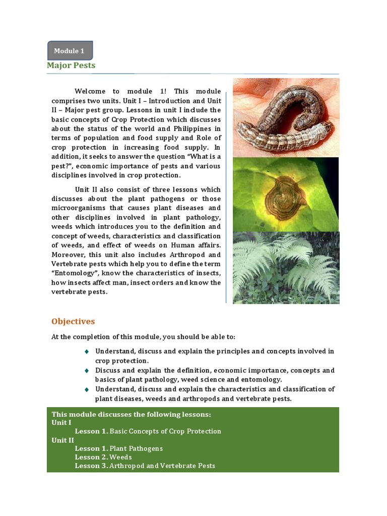 CP 121 Module 1 | PDF | Plant Pathology | Pest (Organism)