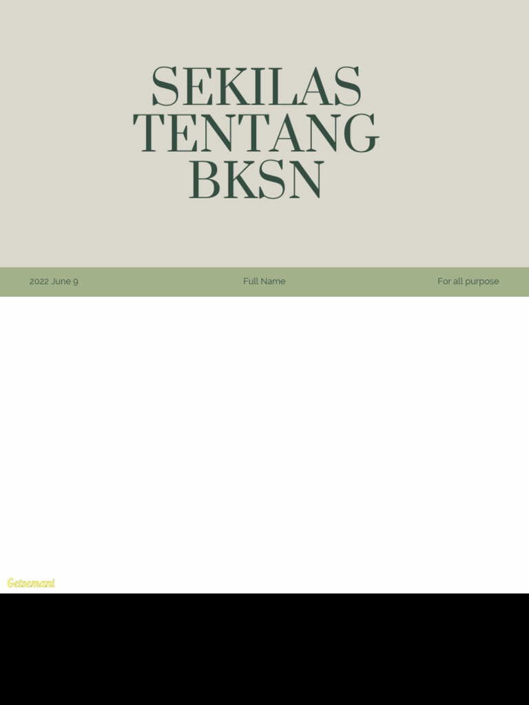 Sekilas Tentang BKSN | PDF
