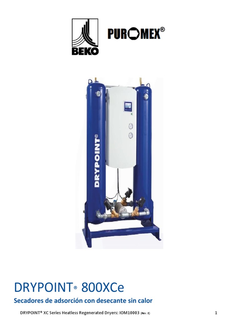 DRYPOINT 800XCe - FICHA TECNICA - VF | PDF | Adsorción | Presión