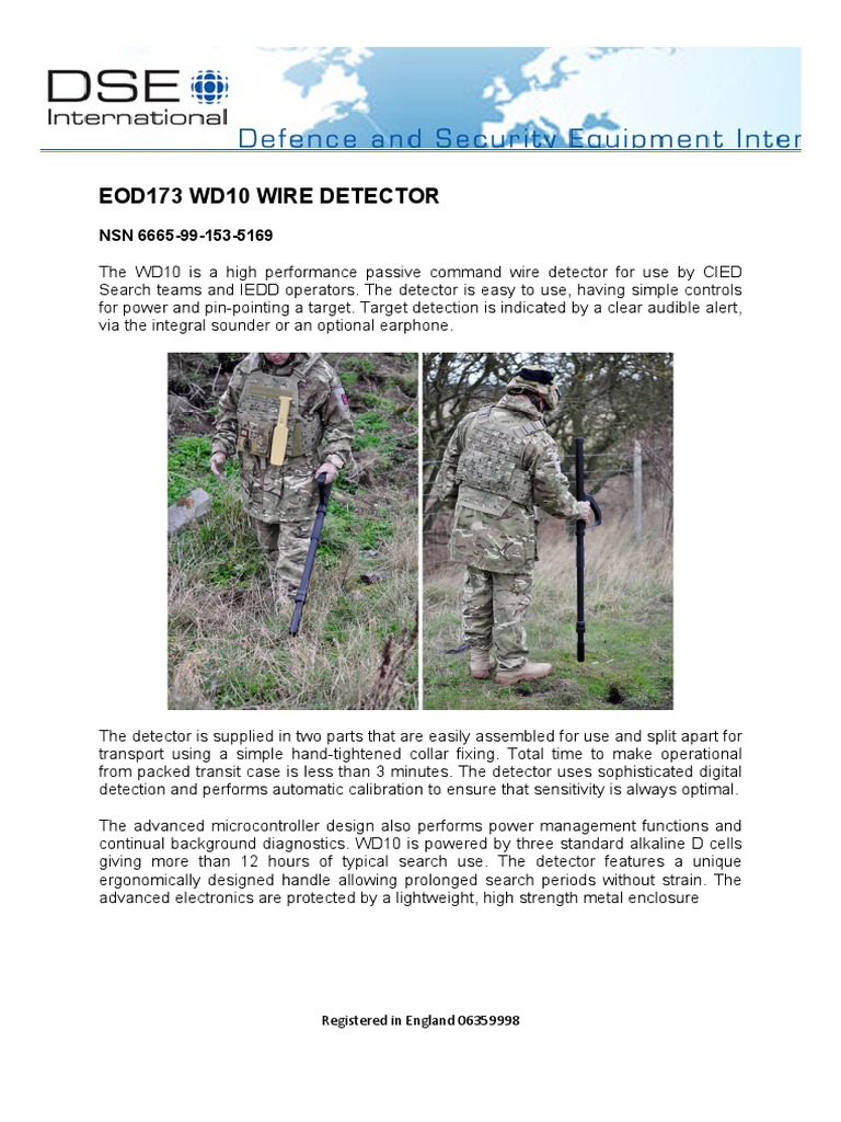EOD173 WD10 Wire Detector | PDF | Loudspeaker | Headphones