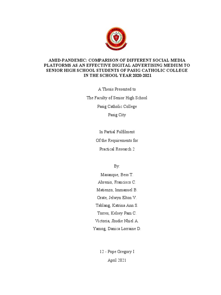 Masanque and Yamog Et Al (IMMAN) | PDF | Popular Culture & Media Studies | Social Media