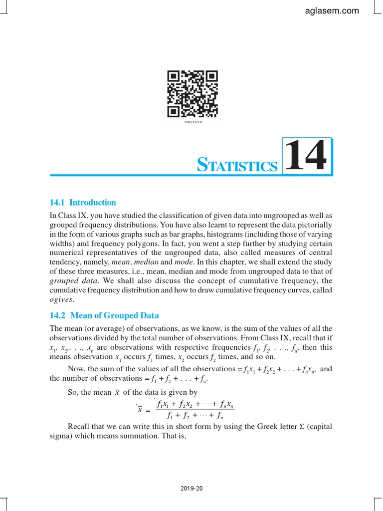 NCERT Book Class 10 Mathematics Chapter 14 Statistics | PDF | Mode ...