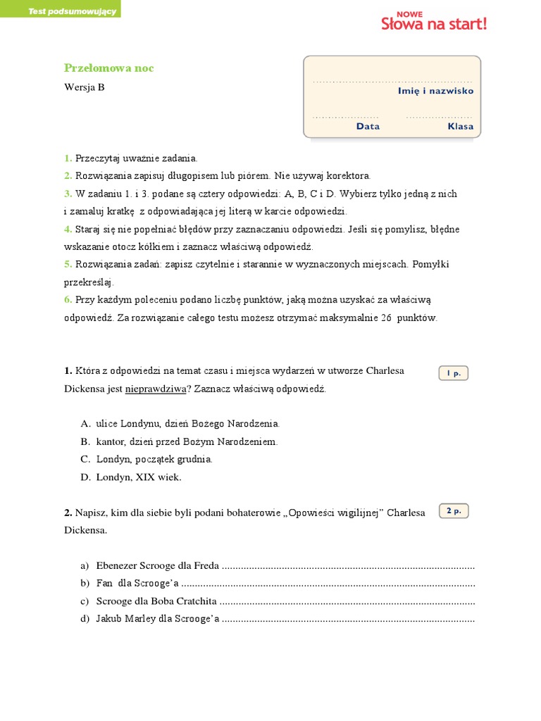 Streszczenie Z Lektury Opowiesc Wigilijna Quizzes Join Kahoot