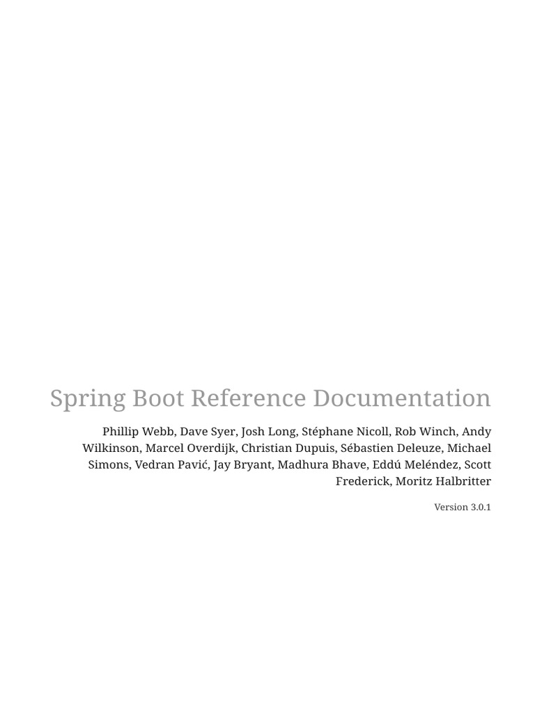 Spring Boot Reference Pdf Spring Framework Technology Development