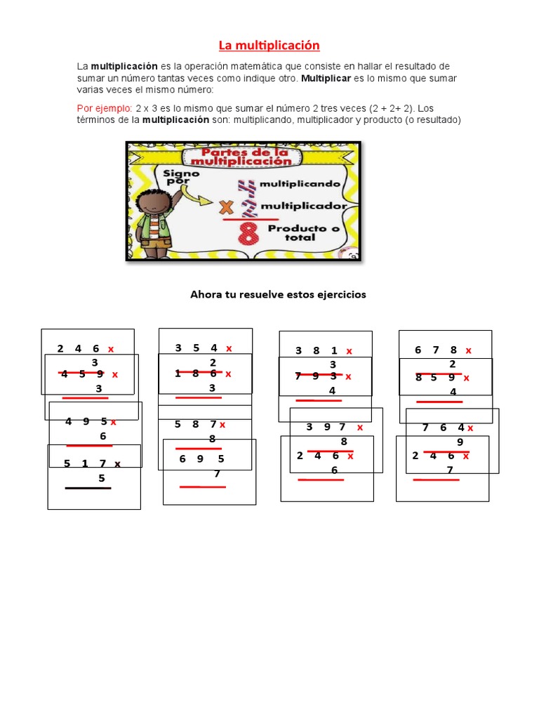 Introducción a la Multiplicación para Niños | PDF