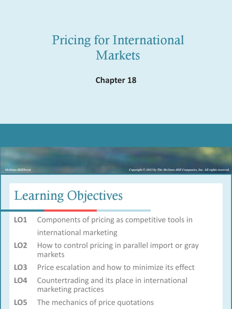 Pricing For International Markets: Mcgraw-Hill/Irwin | PDF | Prices ...