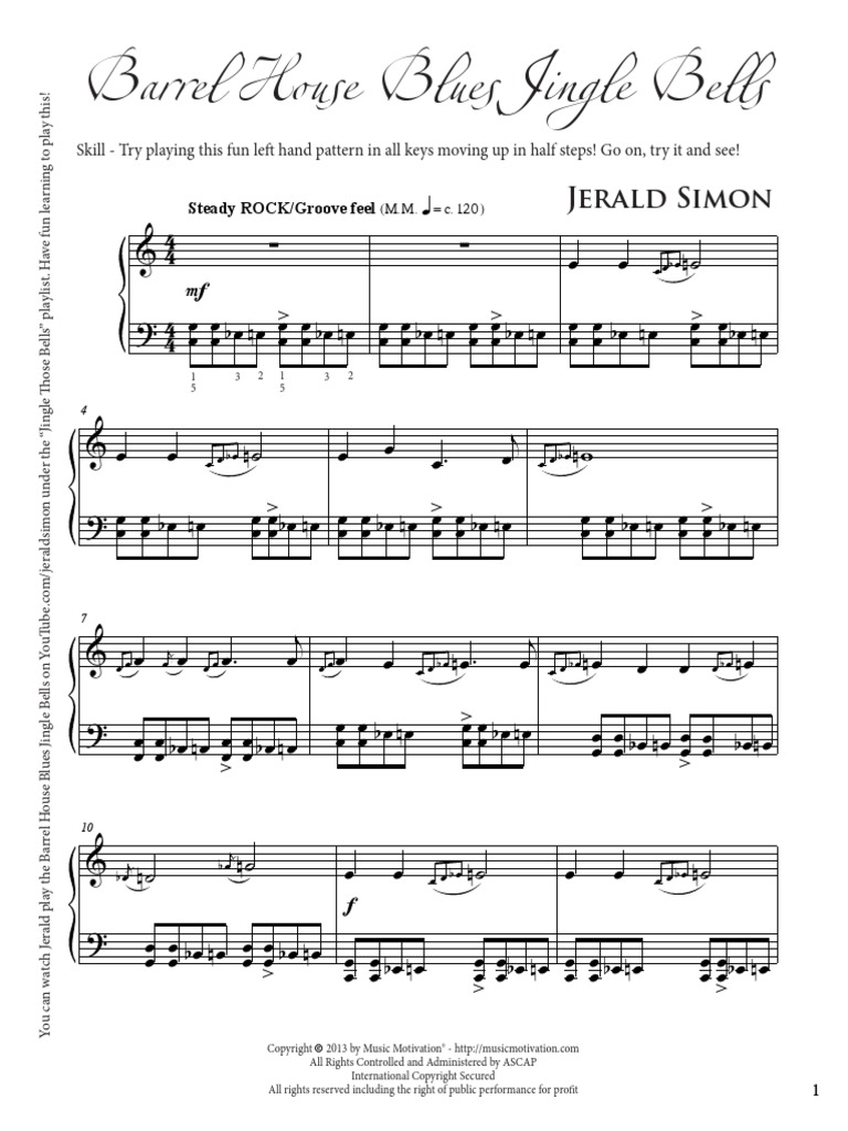 Barrel House Blues Jingle Bells by Jerald Simon | PDF | Motivation ...