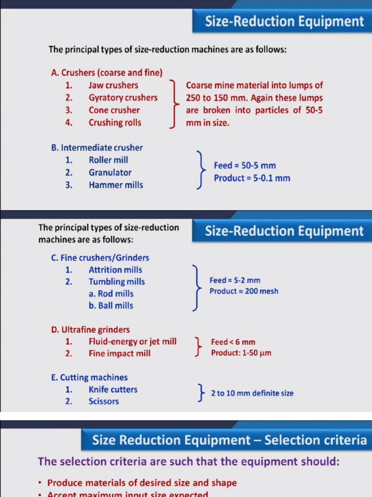 size reduction equipments | PDF