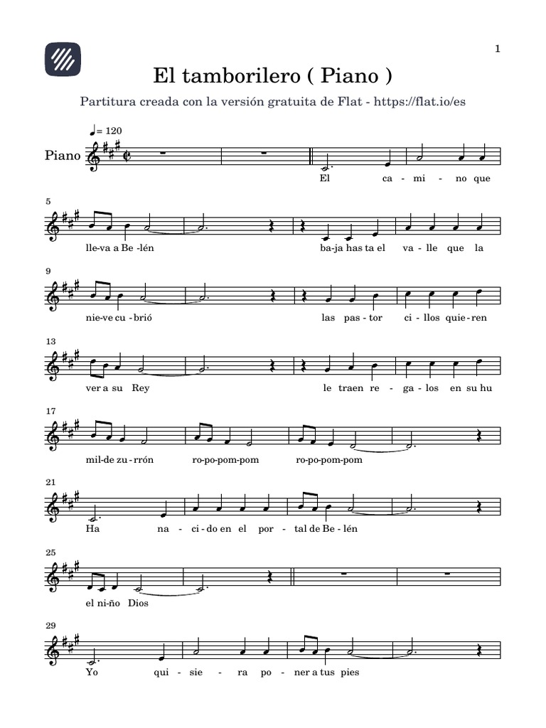 El Tamborilero (Piano) | PDF