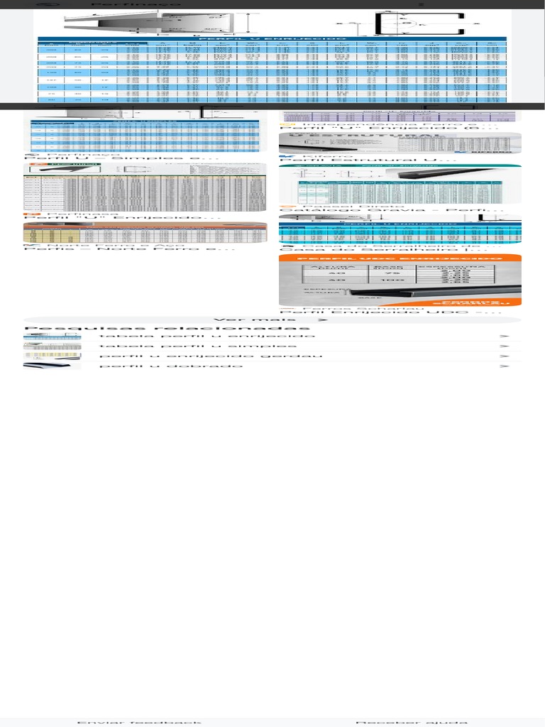 Perfil U Enrijecido 2 Polegadas Tabel - Pesquisa Google | PDF